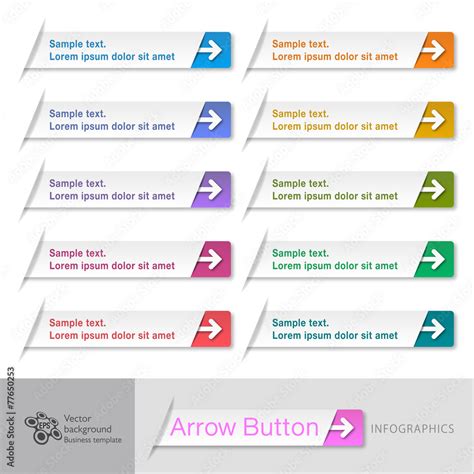 Infographic Vector Arrow Button Stock Vector Adobe Stock