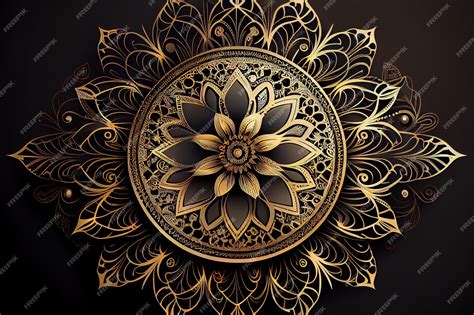 Premium Photo Ornamental Geometric Luxury Mandala Pattern Vector Design Generative Ai