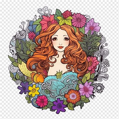 인어의 아름다움 꽃 소녀 인어 Png Pngwing