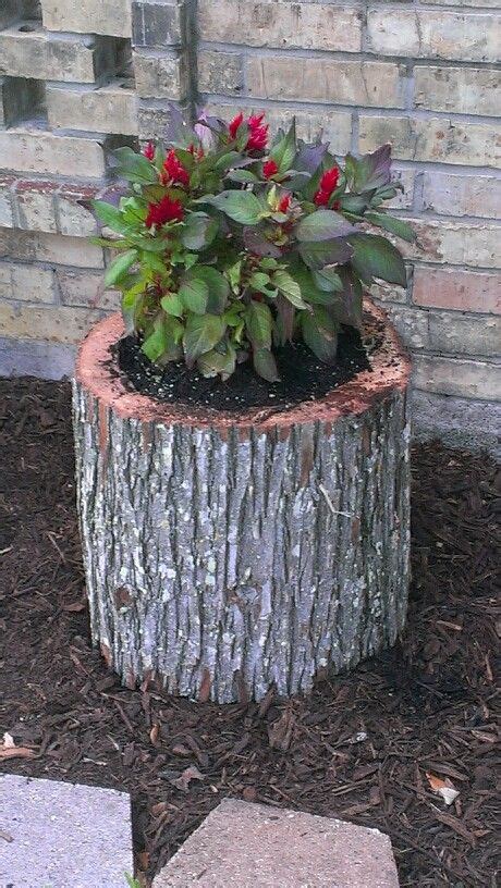 Best Images About Tree Stump Flower Pots On Pinterest Recycling