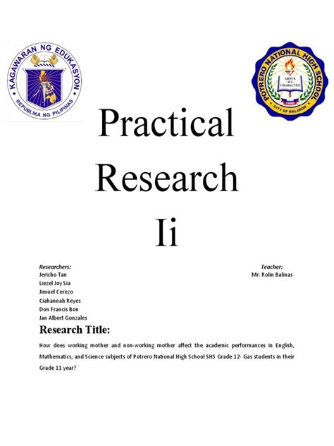 practical research ii pdf teachers mother