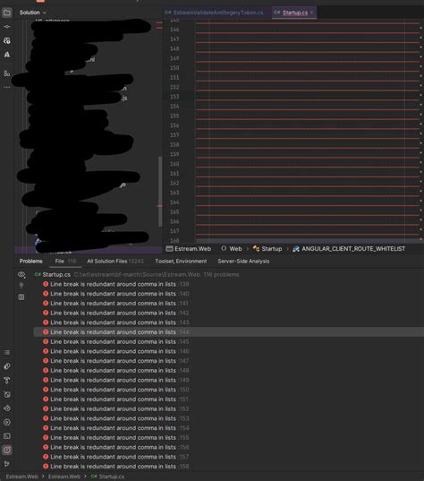 Formatting Errors Cannot Be Turned Off Line Break Is Redundant Around