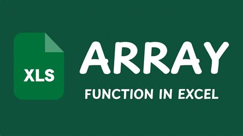 Array Function With Average In Excel Youtube