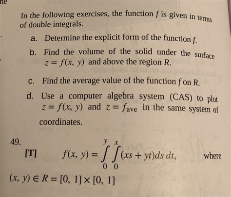 Solved He In The Following Exercises The Function Fis Given Chegg Com