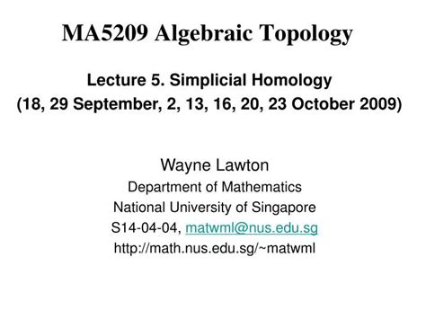 Ppt Ma5209 Algebraic Topology Powerpoint Presentation Free Download