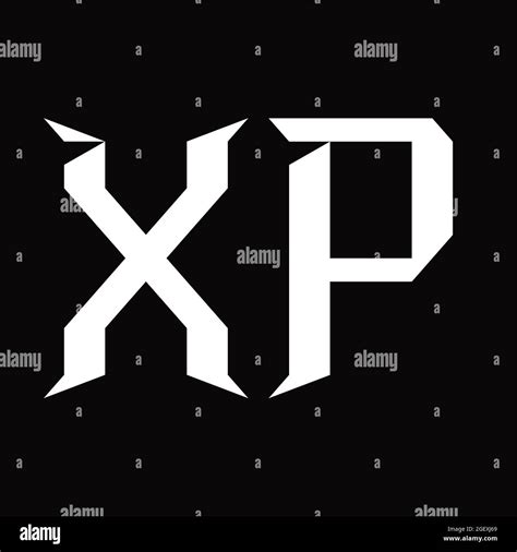 Xp Logo Monogram With Vintage Overlapping Linked Style On White Design