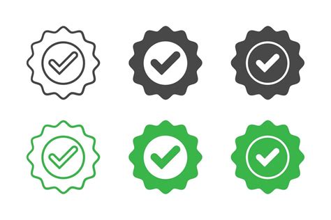 Set Of Approval Check Vector Icon Certificate Icon Premium Quality Achievement Icon Profile