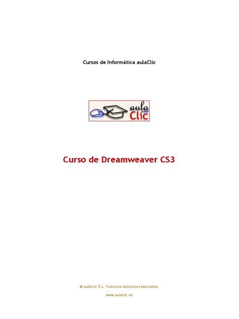Cursode Dreamweaver Cs 3 Pdf Adobe Dreamweaver Html