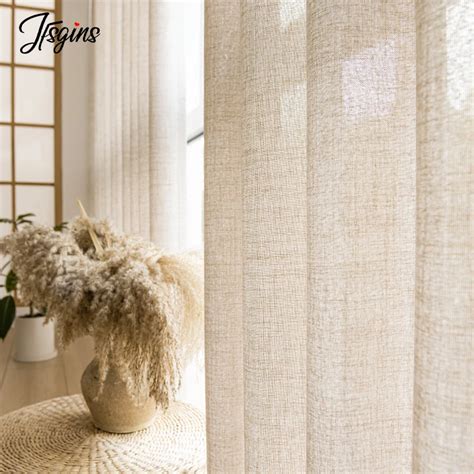 거실 소녀용 홀 Janpanese 얇은 명주 그물 보일 커튼 침실 발코니 세미 시어 커튼 주방 Rideaux 맞춤형 Cortinas