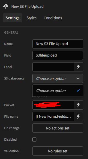 S3 Upload Component Missing Data Sources In List · Issue 11910