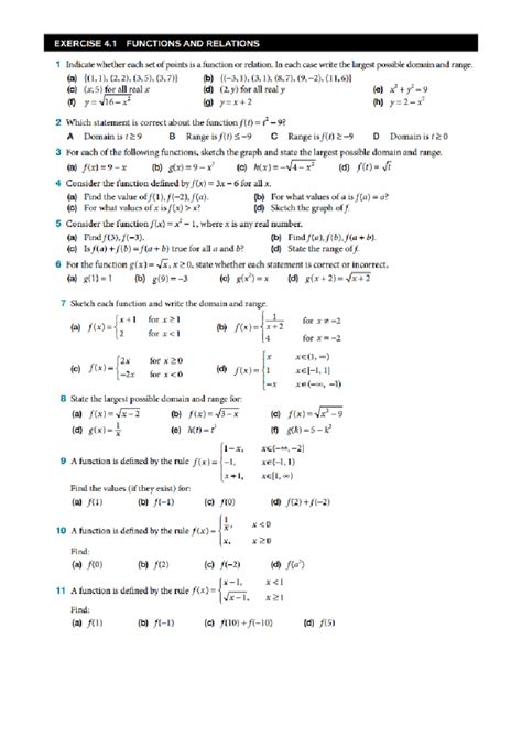2u Ch4 Functions Exercise 4 Functions And Relations 1 Indicate Whether Each Set Of Points Is A