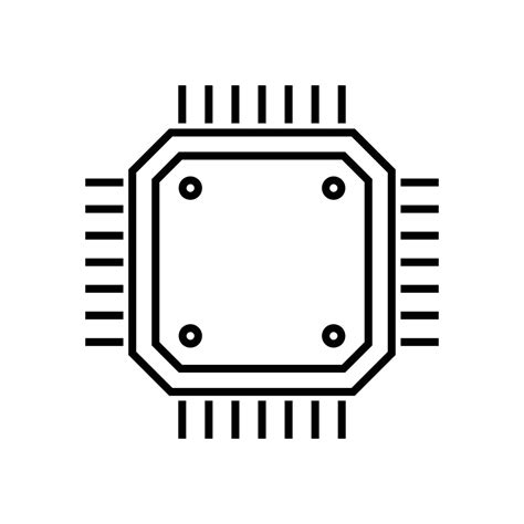 Central Processing Unit Icon Design Microchip Sign And Symbol Computer Element Vector
