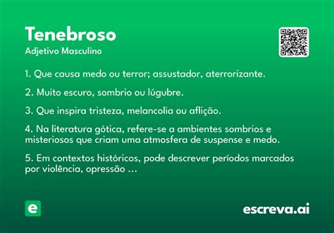 Tenebroso Significado E Sinônimo Escrevaai