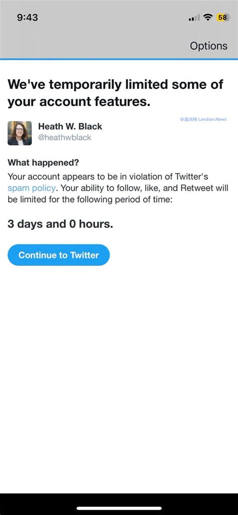 蓝点网2代目 On Twitter 推特安全团队正在修复大量用户账号被判定为发送垃圾信息而临时封号 3 天的问题。 全文链接