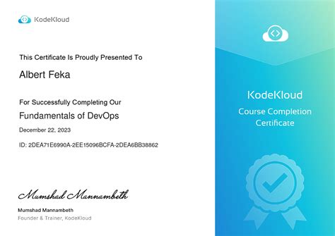 Fundamentals Of Devops Certificate Kodekloud
