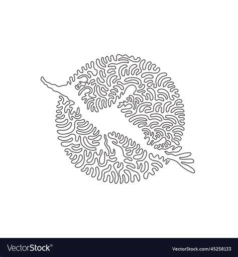 Continuous Curve One Line Drawing Of Pretty Vector Image