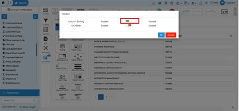 Disable Sorting And Hover Adhoc Helical Insight Forum