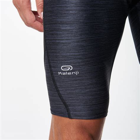 Тайтсы для бега короткие мужские черные DRY PLUS - Decathlon