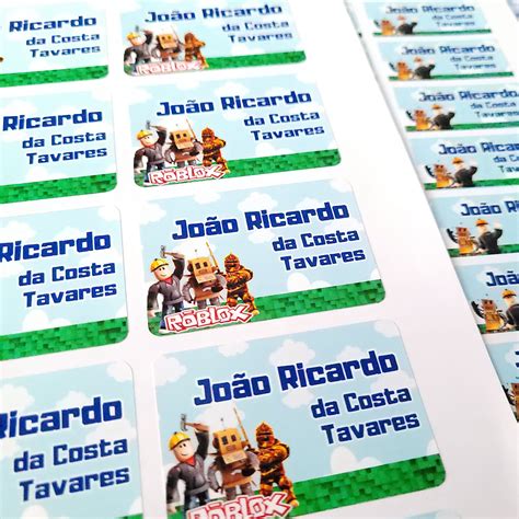Etiqueta Escolar Roblox Juliana F Gusso Papelaria Personalizada