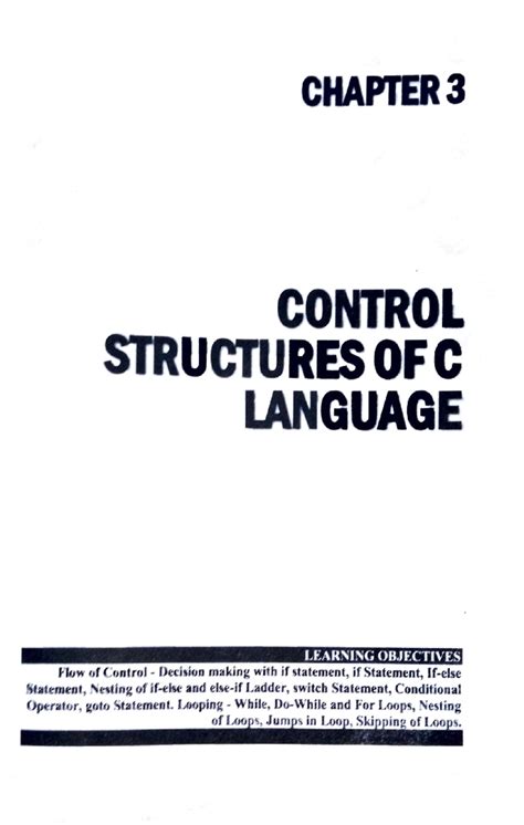 Cs Mod3 Notes Chapter 3 Control Structures Of C Language Learning Objectives Flow Of Control