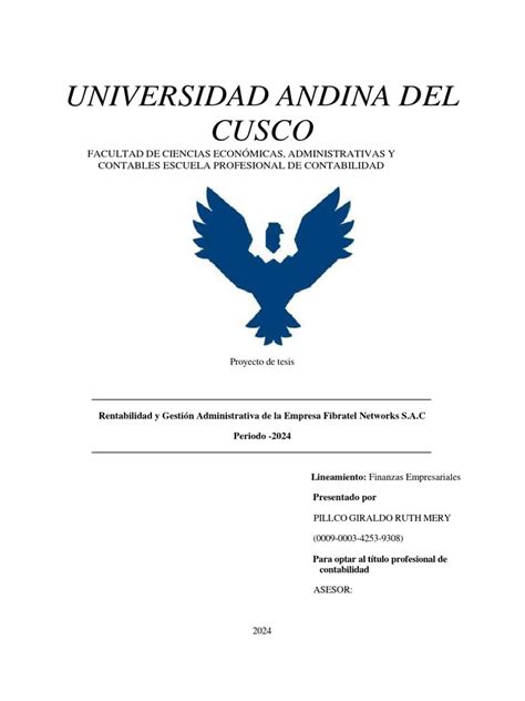 Ruth Mery Pillco Giraldo Proyecto De Tesis Pdf Business Contabilidad