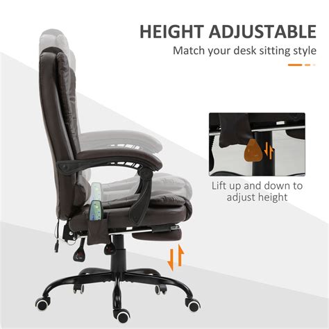Leather Office Chair 7 Point Vibration Massage Office Chair Computer