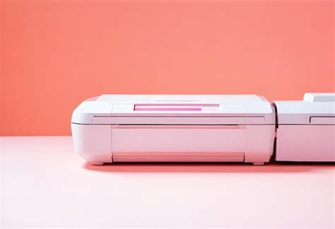 A White Printer With A Pink Label On It Premium Ai Generated Image