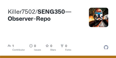 Github Killer7502seng350 Observer Repo