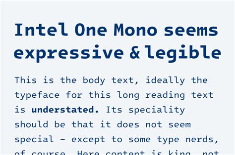 Intel One Mono Pimp My Type
