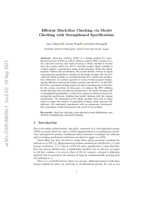 pdf efficient black box checking via model checking with strengthened