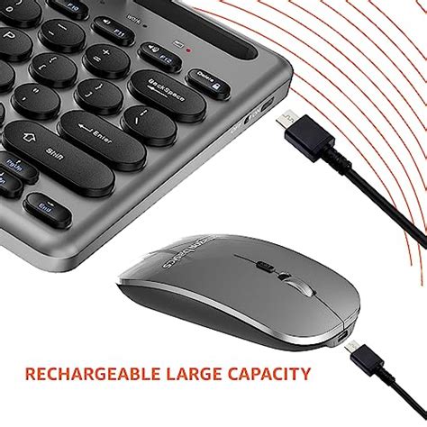 Amazon Basics Wireless Keyboard And Mouse Set With Bluetooth Multiconnect 2 4GHz Receiver 1600