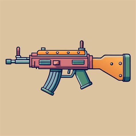 Карикатура с векторной иллюстрацией пулемета Премиум Ai сгенерированный вектор
