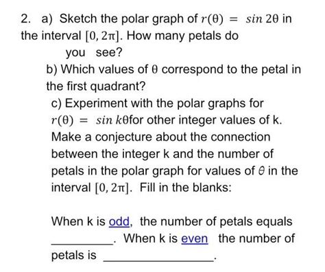 Solved a Sketch the polar graph of r θ sin2θ in interval Chegg com