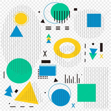 멤피스 라인 기하학수집주형히트 컬러 Png 일러스트 무료 다운로드 Lovepik