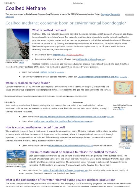 Coalbed Methane Economic Boom Pdf Coalbed Methane Fuel Production
