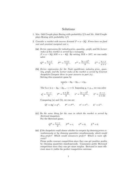 4 class sol problem set 4 solution solutions mrs odd couple plays