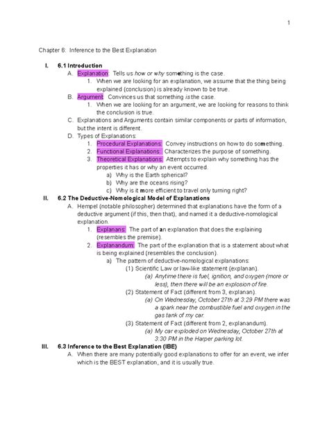PHI Chapter Inference To Best Explainations Chapter Inference To The Best