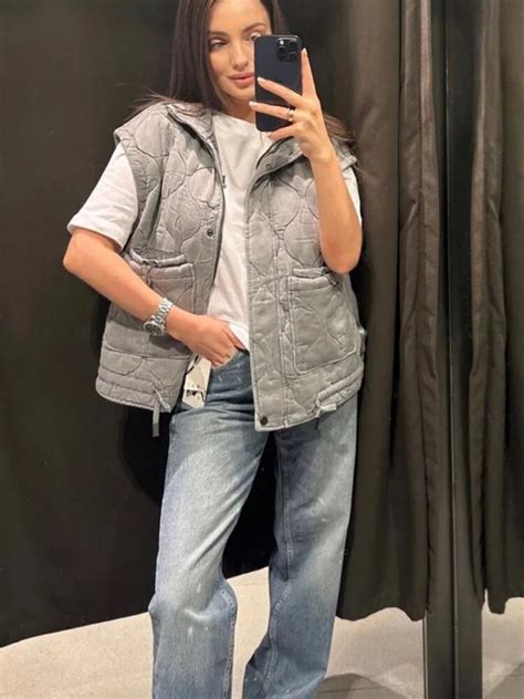 Badu Bg Есенна памучна жилетка с плътни кръпки Дамски якета без ръкави с джоб и яка едноредни