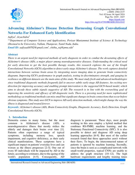 Pdf Advancing Alzheimers Disease Detection Harnessing Graph Convolutional Networks For