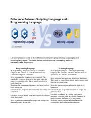 Difference Between Scripting Language And Programming Language Pdf Difference Between