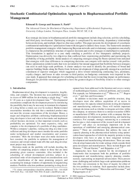 Pdf Stochastic Combinatorial Optimization Approach To