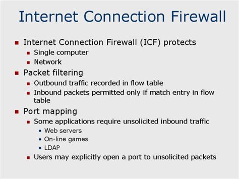 Internet Connection Firewall