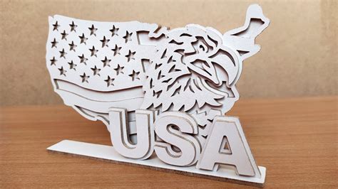 C177 Eagle Flag Scroll Saw Pattern Pdf Dxf Svg Eps Etsy