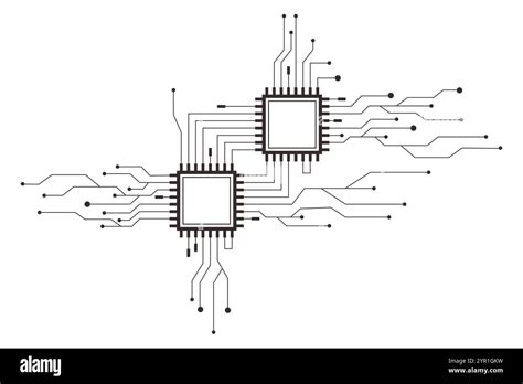 Circuit Board Line Microchip Software Integrated Motherboard