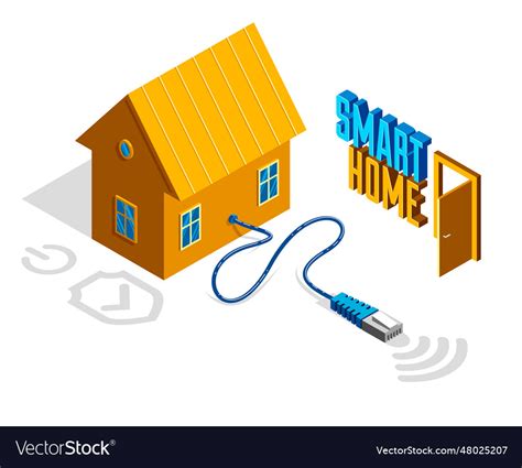 Smart Home Iot Concept Electronics Modern House Vector Image
