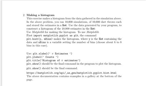 Solved Making A Histogram This Exercise Makes A Histogram Chegg