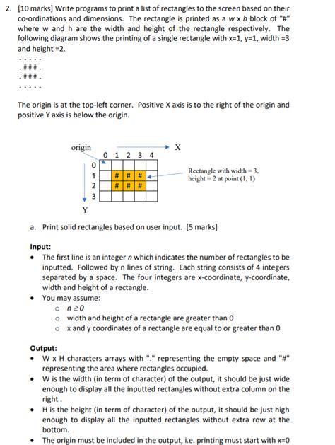 Solved There Is A Partb Also Print Hollow Rectangles