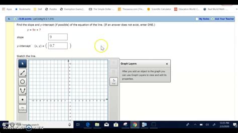 Graphing Lines In Webassign Youtube