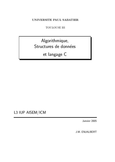 algorithmique structures de données et langage c laas