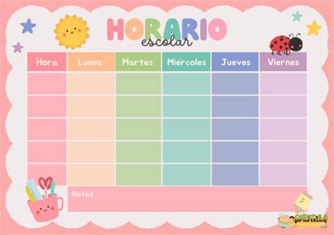 Plantillas Horario Escolar Pdf Para Imprimir Gratis 2026